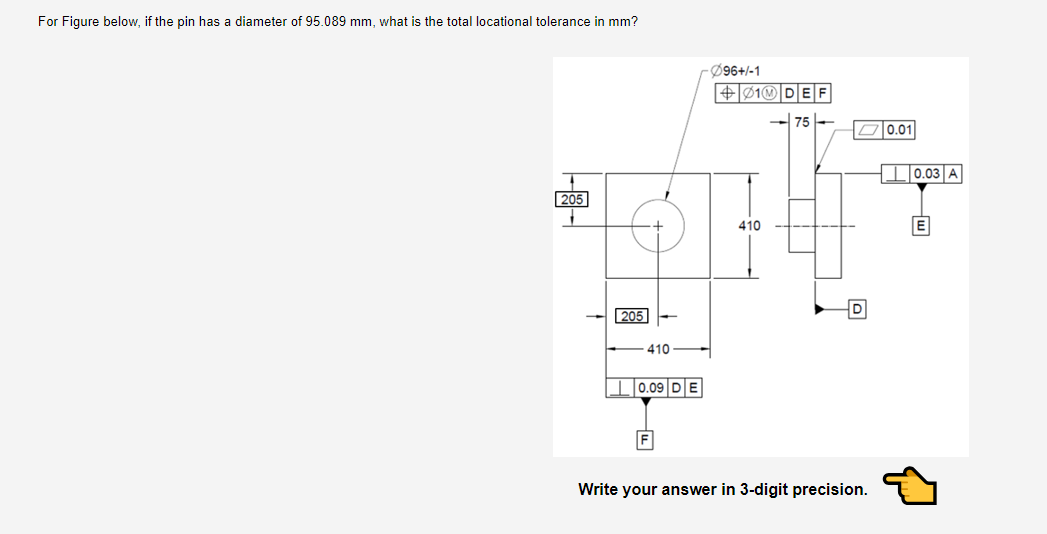 Solved For Figure below, if the pin has a diameter of | Chegg.com