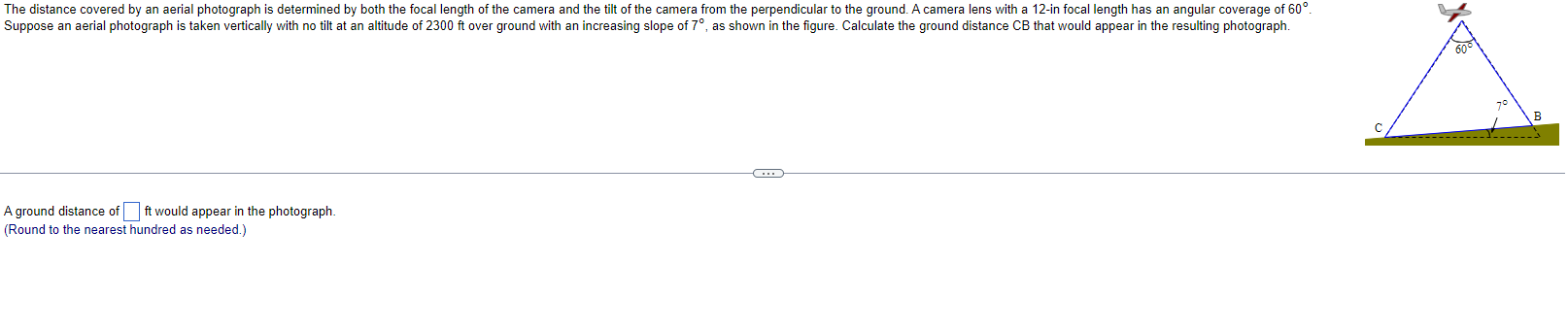 Solved A ground distance of ft would appear in the | Chegg.com