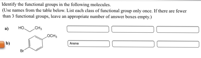 Solved Identify the functional groups in the following | Chegg.com
