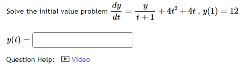 Solved Solve the initial value problem | Chegg.com