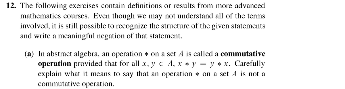 Solved 12. The following exercises contain definitions or | Chegg.com