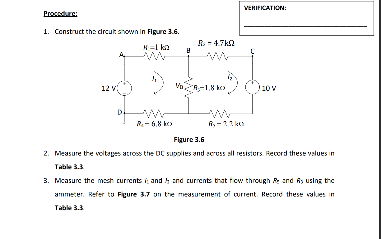 [Solved]: 1. Construct the circuit shown in Figure 3.6. Fi
