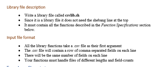 Solved Library file description - Write a library file | Chegg.com