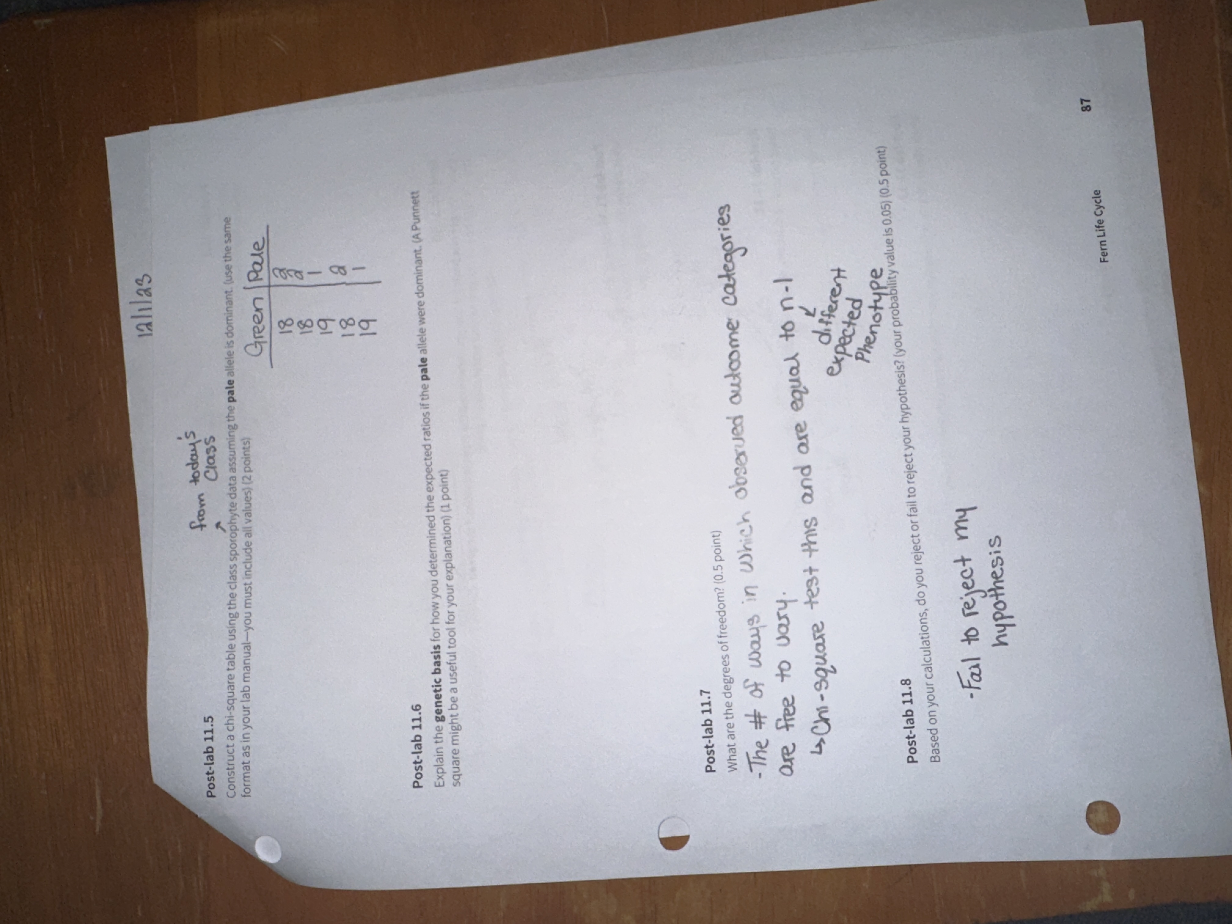 Post-lab 11.6Explain the genetic basis for how you | Chegg.com