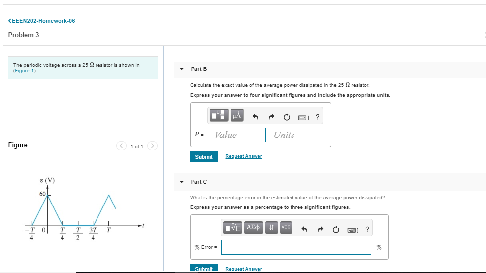 Solved Course Home Submit Request Answer v (V) Part B 60 | Chegg.com