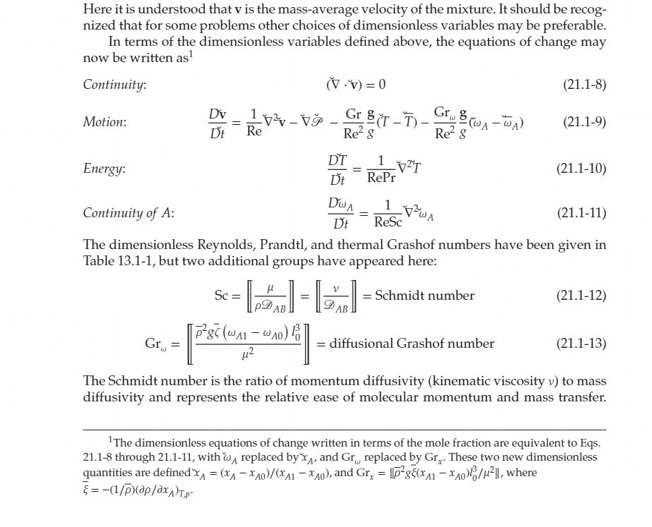 $21.1 DIMENSIONAL ANALYSIS OF THE EQUATIONS OF CHANGE | Chegg.com