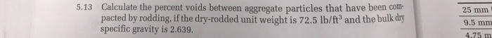 Solved Calculate the percent voids between aggregate | Chegg.com