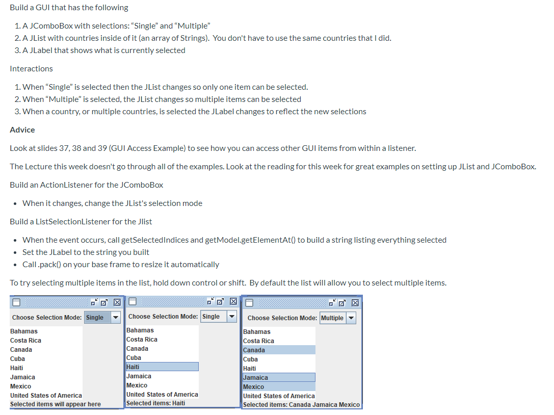 Solved This assignment serves as our introduction to GUIs in | Chegg.com