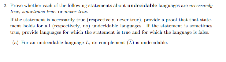 Solved 2. Prove whether each of the following statements | Chegg.com