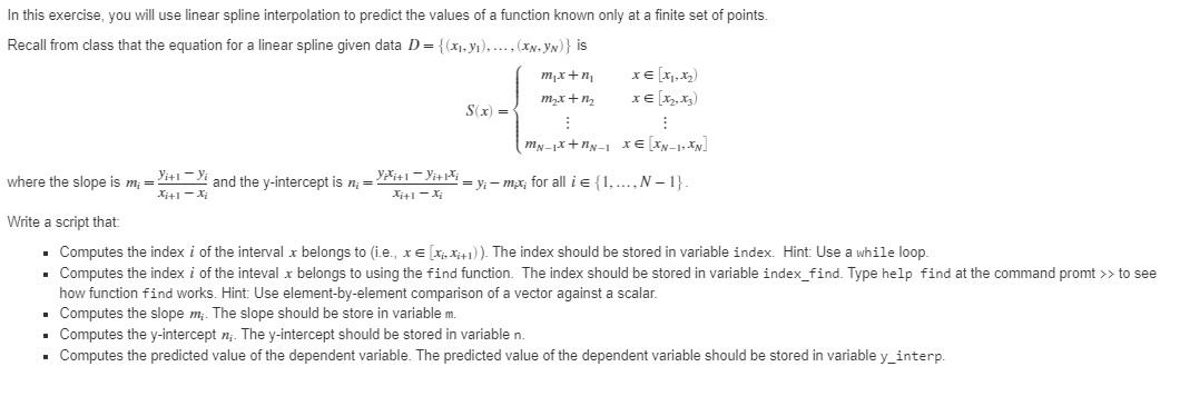 Solved In this exercise, you will use linear spline | Chegg.com