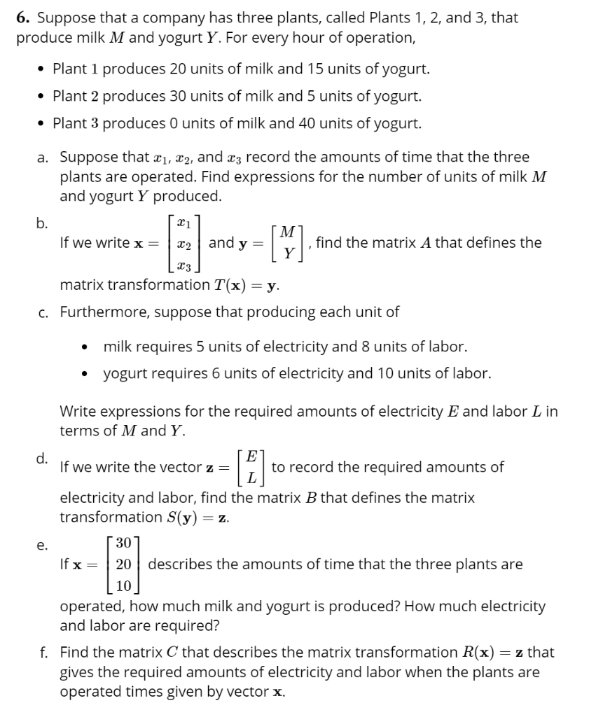 Solved 6. Suppose that a company has three plants, called | Chegg.com