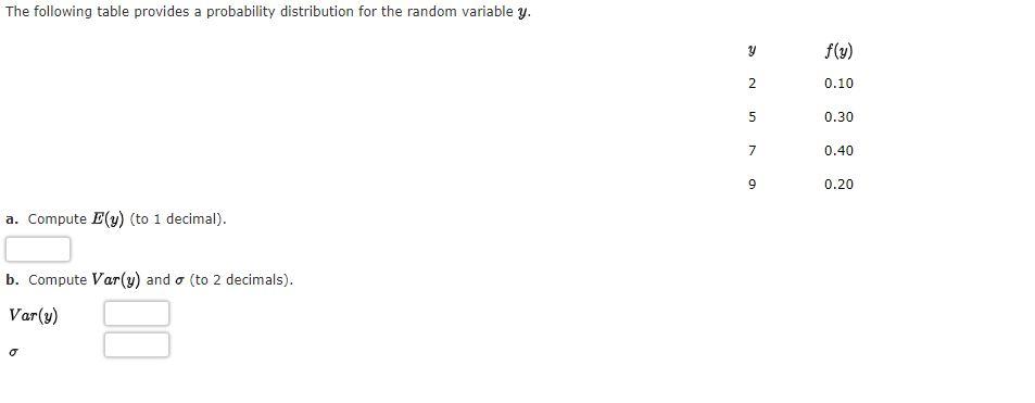 Solved The following table provides a probability | Chegg.com