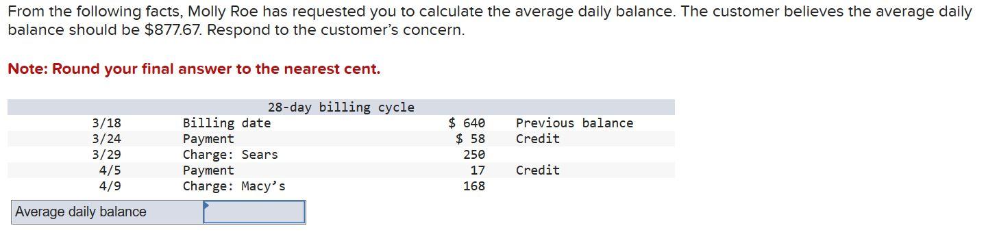 Solved From the following facts, Molly Roe has requested you | Chegg.com