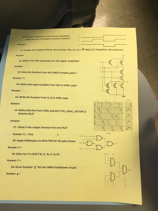 Solved 10. Convert 1100111·to its decimal equivalent using | Chegg.com