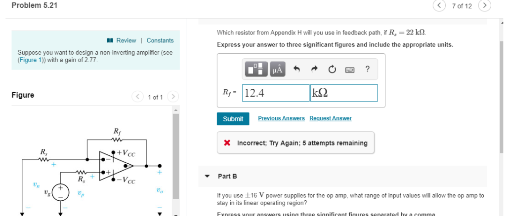 Solved Problem 5.21 7 of 12 Which resistor from Appendix H | Chegg.com