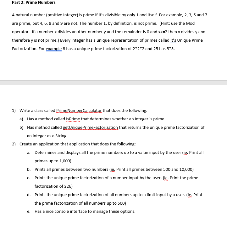 Solved For Java: I have a question for part 2 of my | Chegg.com
