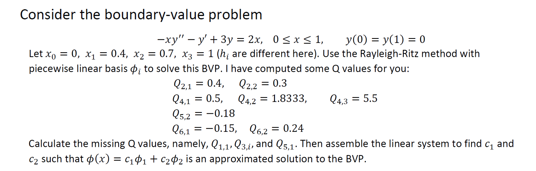 Solved Consider The Boundary Value Problem 
