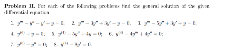 Solved Problem II. For each of the following problems find | Chegg.com