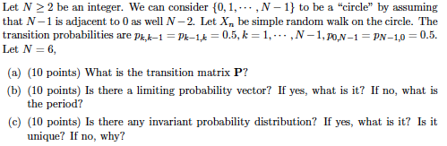 Solved Let N≥2 be an integer. We can consider {0,1,⋯,N−1} to | Chegg.com