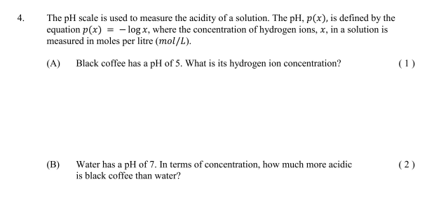 Solved The pH scale is used to measure the acidity of a | Chegg.com