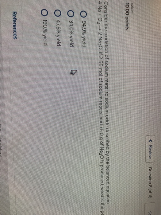 Solved Consider the oxidation of sodium metal to sodium | Chegg.com