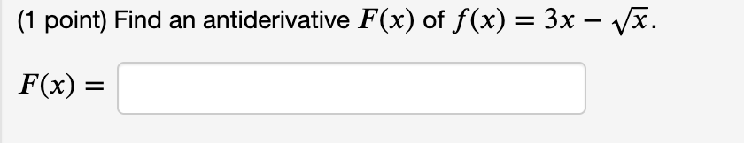 Solved 6 (1 point) Consider the function f(x) = 5 x2 Let | Chegg.com