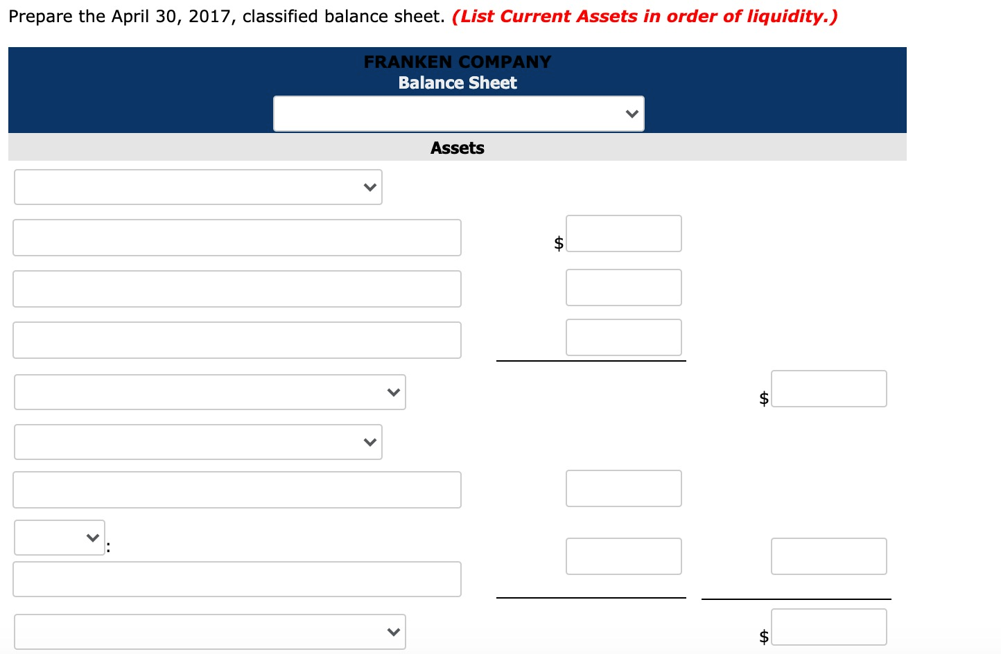Solved Exercise 4-6 (Part Level Submission) Franken Company, | Chegg.com