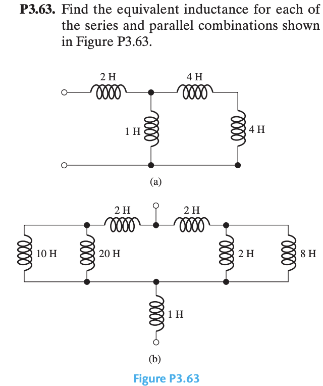Solved P3.63. Find the equivalent inductance for each of the | Chegg.com