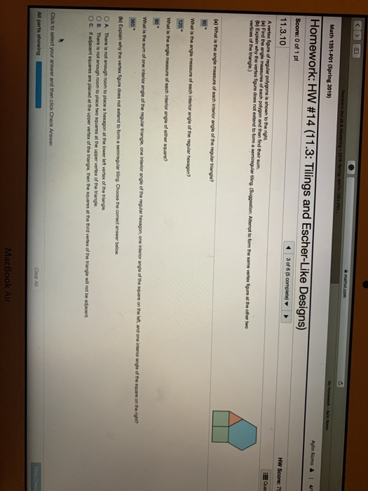 Solved Math 1351-P01 (Spring 2019) Ayin Romo 4% Homework: HW | Chegg.com