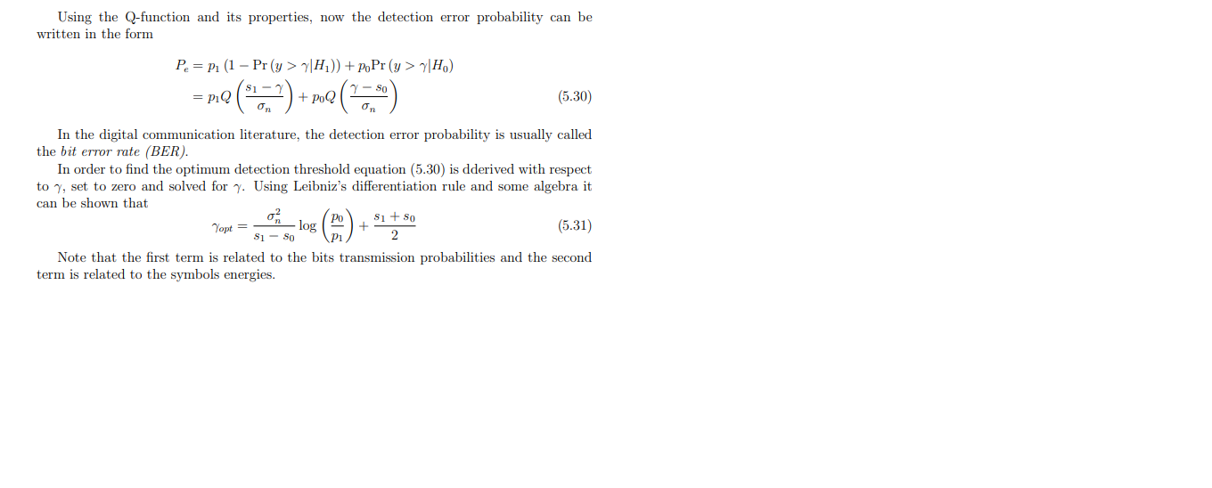 Solved Using the Q-function and its properties, now the | Chegg.com