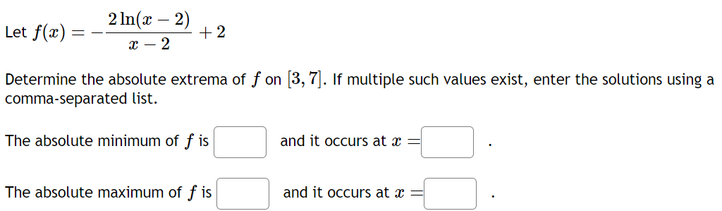 Solved Find the absolute maximum and the absolute minimum | Chegg.com
