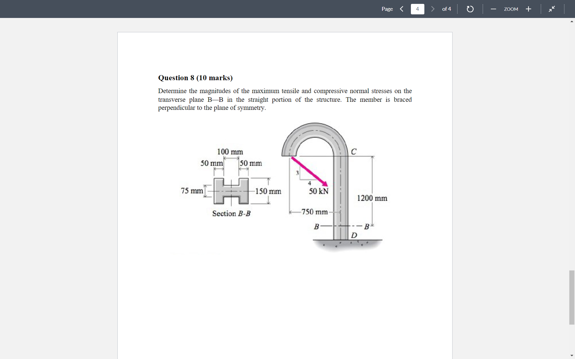 Solved Question 8 (10 marks) Determine the magnitudes of the | Chegg.com
