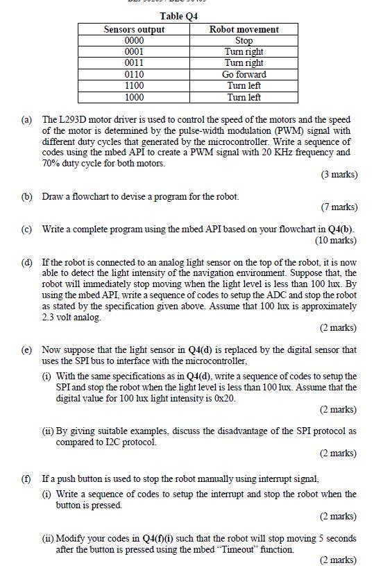 Solved Q4 Figure Q4-1 shows a line-follower robot where it | Chegg.com