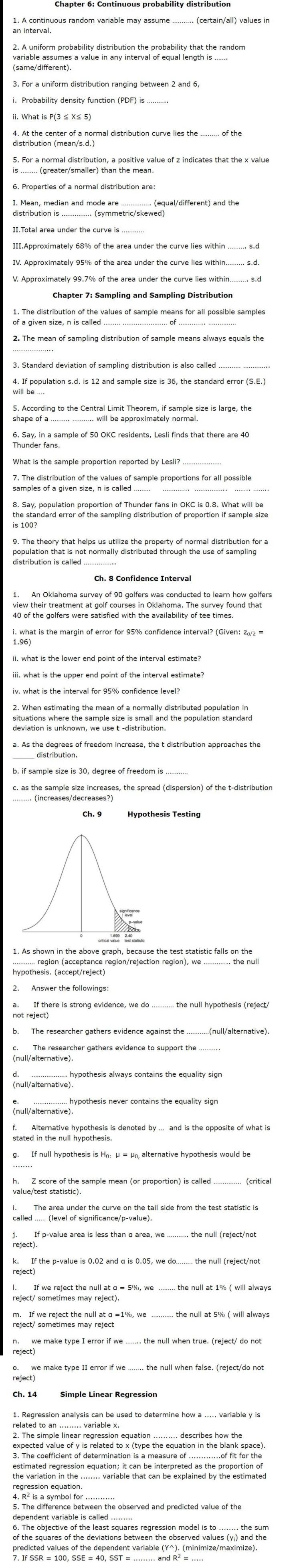 Solved Chapter 6: Continuous probability distribution 1. A | Chegg.com