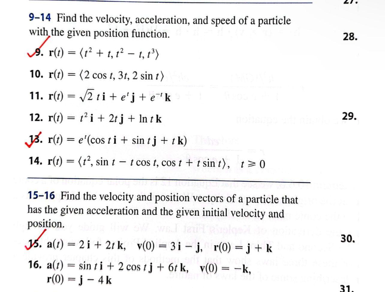 Solved 9-14 Find the velocity, acceleration, and speed of a | Chegg.com