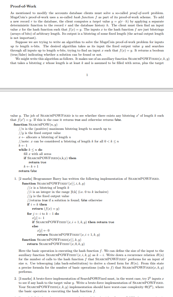 Proof-of-Work As mentioned to modify the accounts | Chegg.com