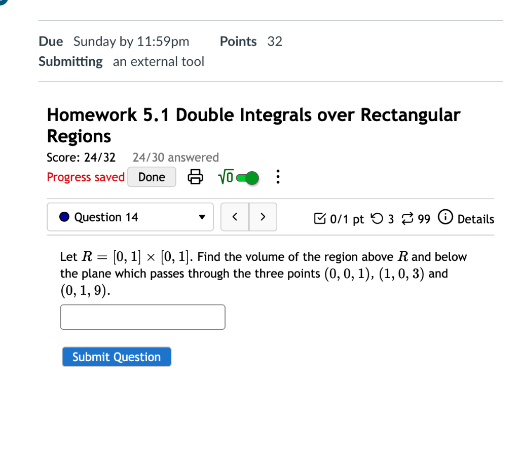 Solved Homework 5.1 Double Integrals over Rectangular | Chegg.com