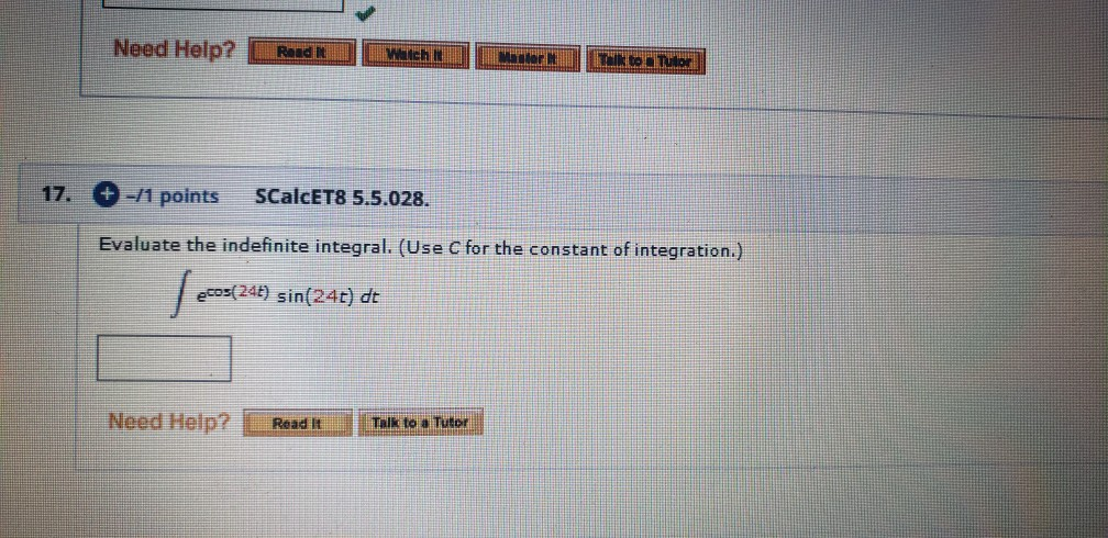 Solved 12. 0/1 points Previous Answers SCalcET8 5.5.005. | Chegg.com