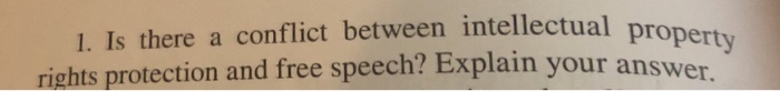 Solved 1. Is there a conflict between intellectual rights | Chegg.com