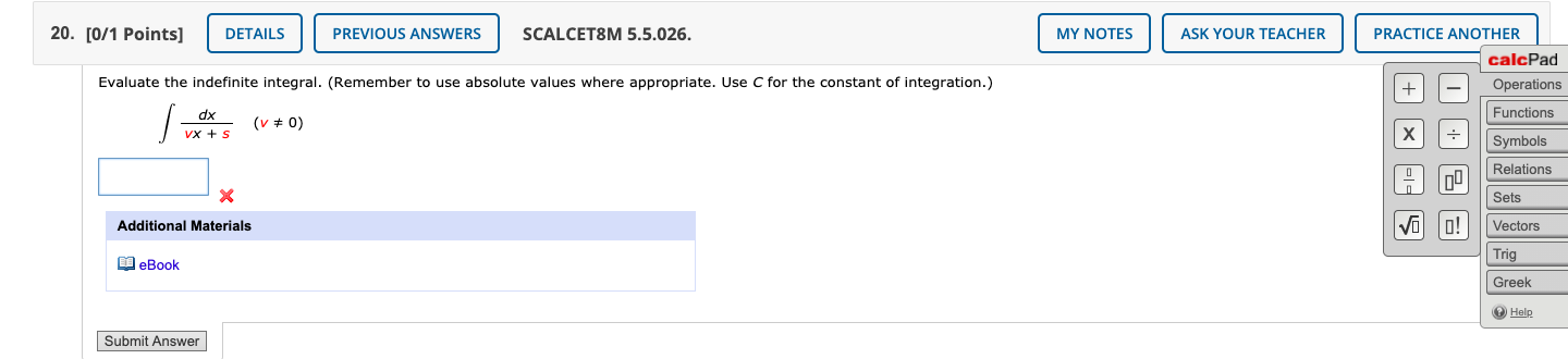 Solved 14. (-/1 Points] DETAILS SCALCET8M 5.4.025. MY NOTES | Chegg.com