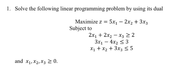 Solved 1. Solve the following linear programming problem by | Chegg.com