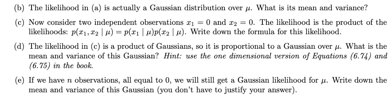 Solved Question 1 (10 points) Consider a univariate Gaussian | Chegg.com