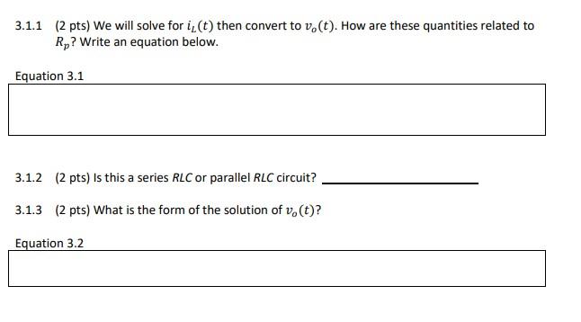 Solved This Second Order Rlc Circuit Represents A