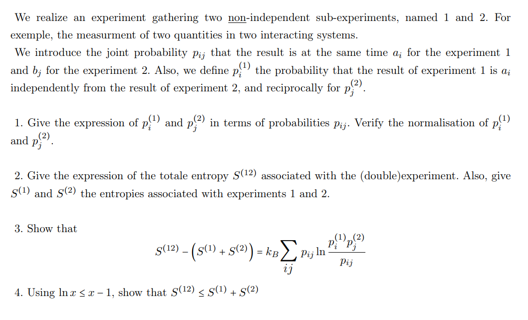 We realize an experiment gathering two | Chegg.com