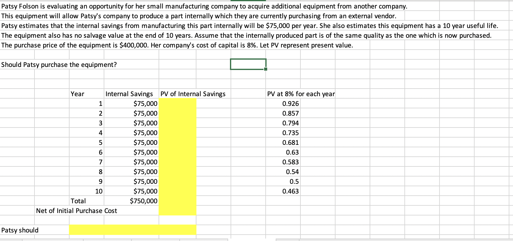 Solved Kambry Day is considering investing in one of two | Chegg.com
