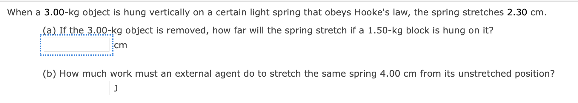 Solved When a 3.00-kg object is hung vertically on a certain | Chegg.com