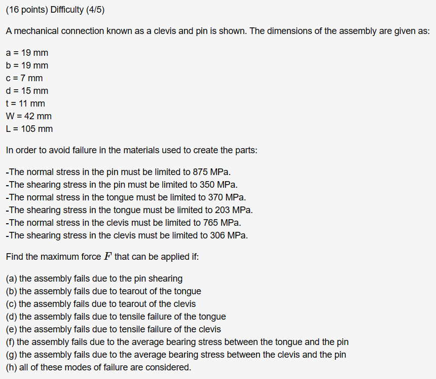 Solved (16 points) Difficulty (4/5) A mechanical connection | Chegg.com