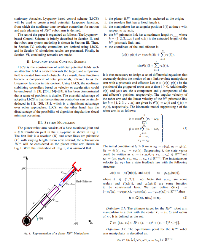 Solved stationary obstacles. Lyapunov-based control scheme | Chegg.com