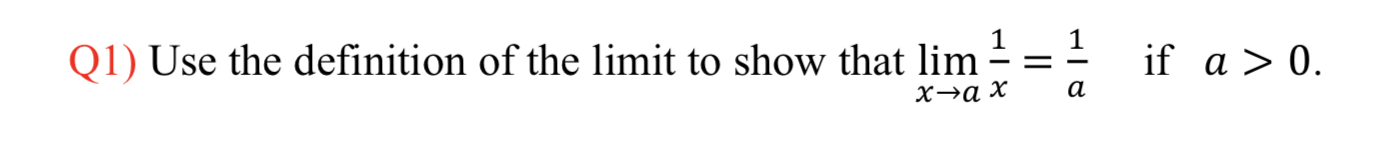 Solved 01) Use the definition of the limit to show that lim | Chegg.com