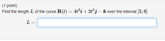 Solved (1 point) Find the length L of the curve | Chegg.com